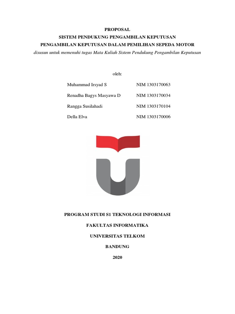 Proposal - TUBES - Kelompok 3 SPPK Pemilihan Sepeda Motor PDF | PDF