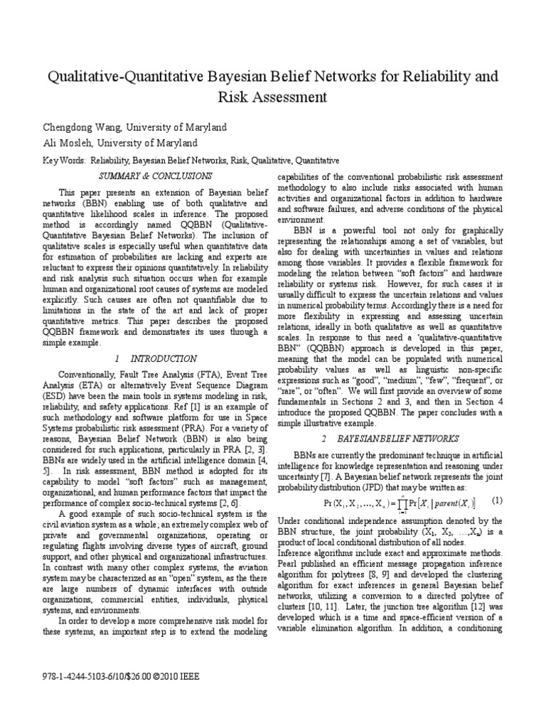 Qualitative-Quantitative Bayesian Belief Networks For Reliability | PDF | Bayesian Network ...