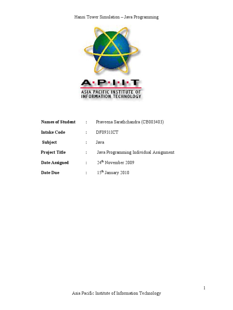Java Programming Individual Assignment Pdf Method Computer Programming Class Computer
