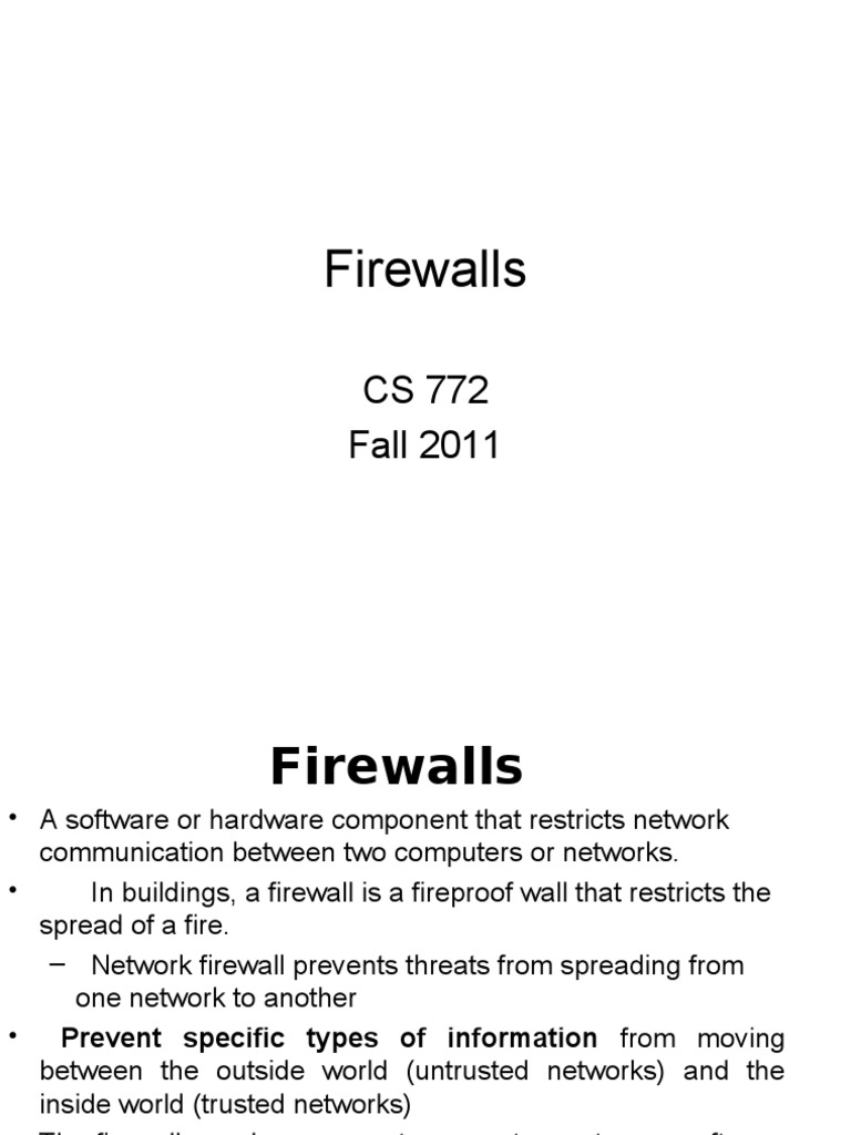 Firewall Final Firewalls-3 | PDF | Firewall (Computing) | Proxy Server