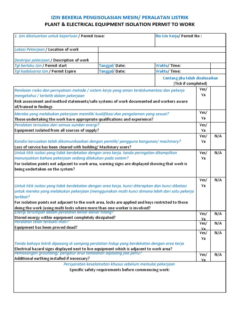 Work Permit Form | PDF