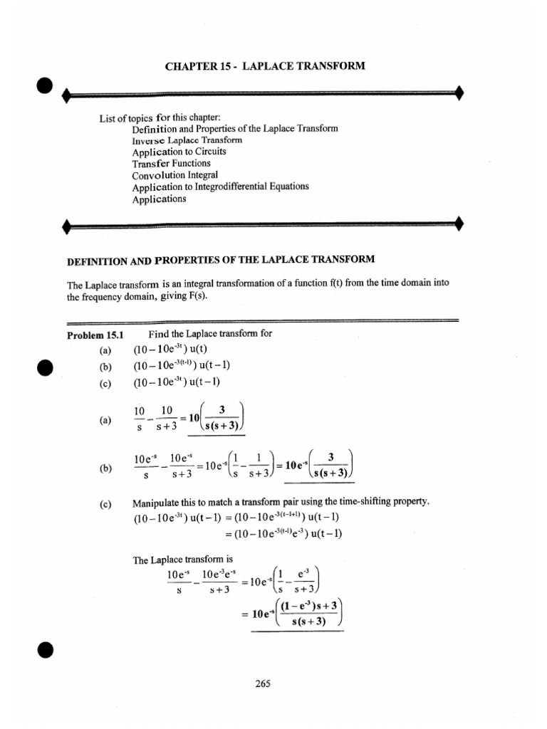 Chapter 15 - Laplace Transform PDF | PDF