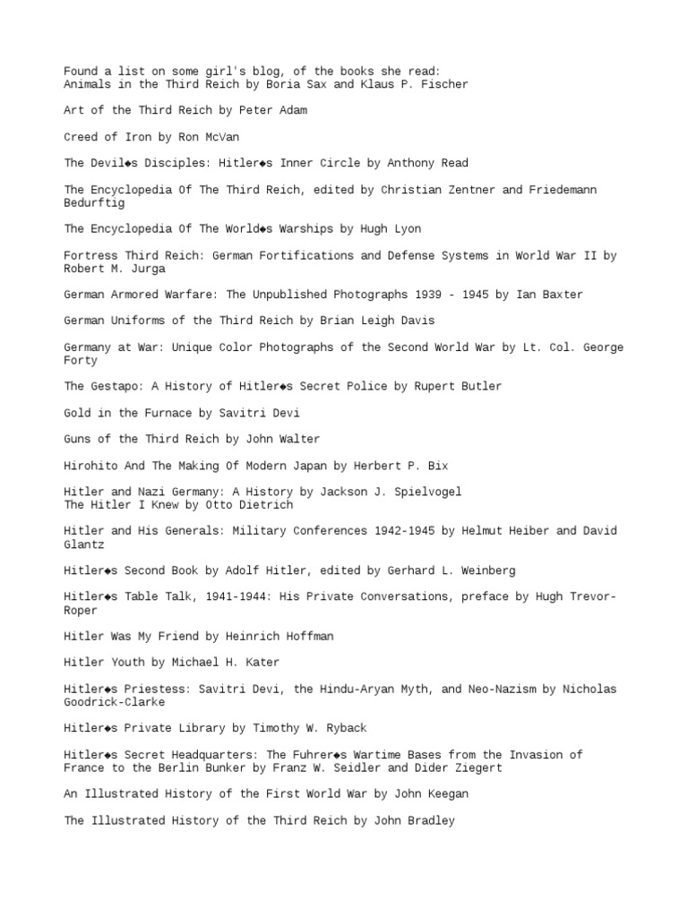 Reich Books | PDF | Nazi Germany | Schutzstaffel