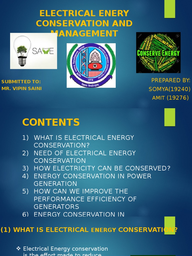 Electrical Energy Conservation Strategies | PDF | Energy Conservation ...