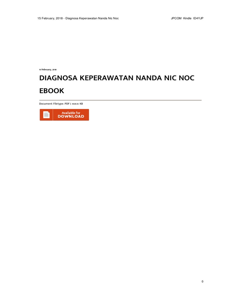 Diagnosa Keperawatan Nanda Nic Noc Ebook PDF | PDF