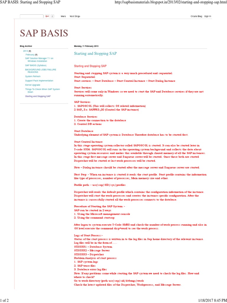 A Detailed Guide to Starting and Stopping an SAP System in the Correct ...