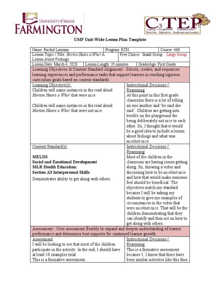 Horton Hears A Who | PDF | Teachers | Individualized Education Program