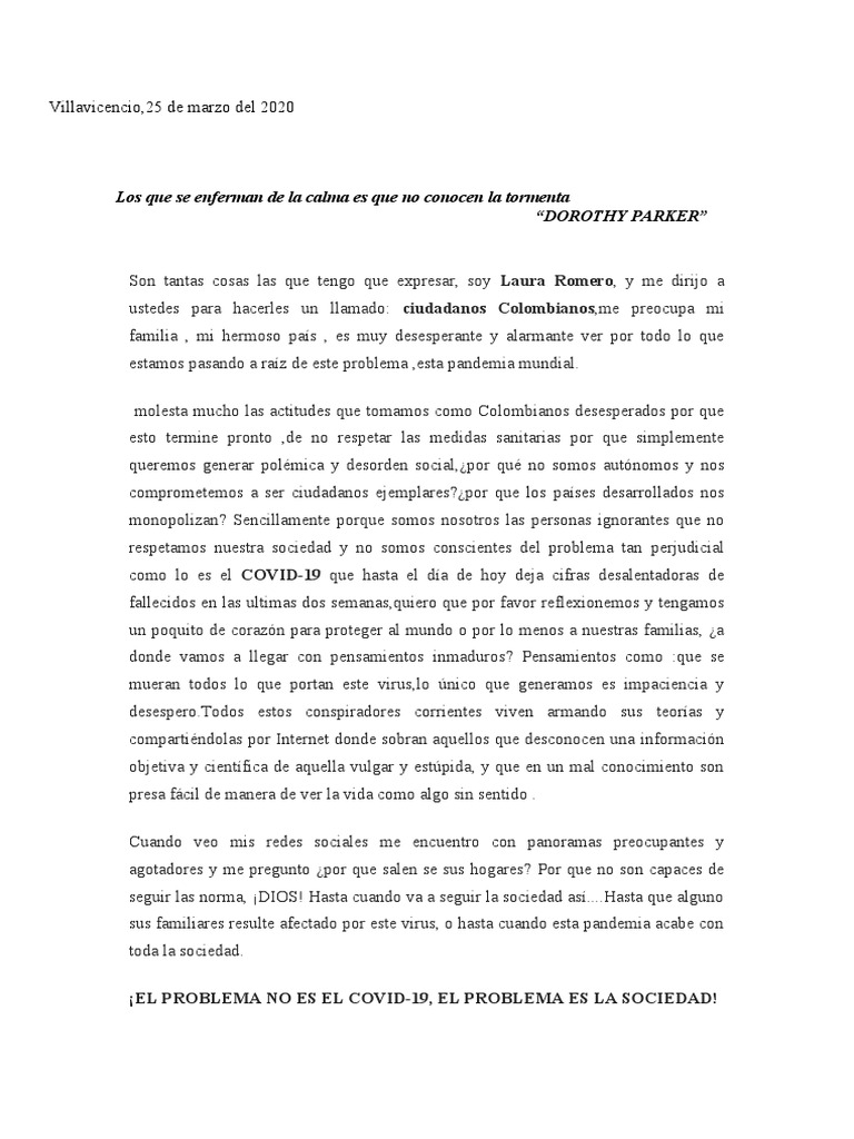 Carta Emotiva - Laura Daniela Romero Suarez | PDF