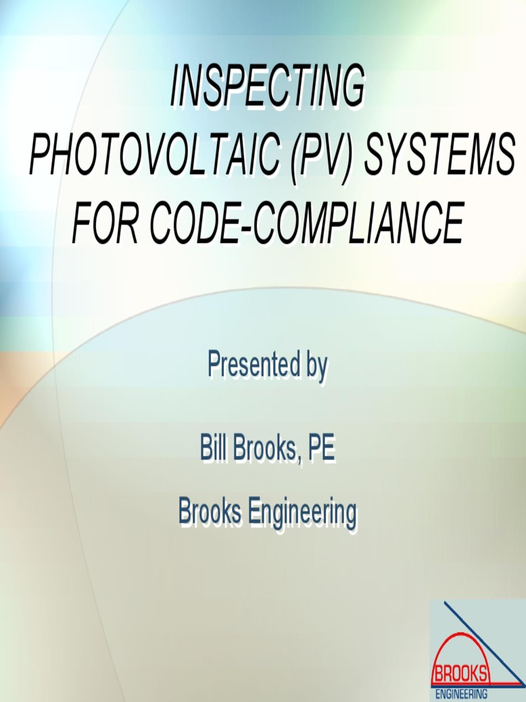 Inspecting PV Systems For Code Compliance | PDF | Photovoltaic System ...
