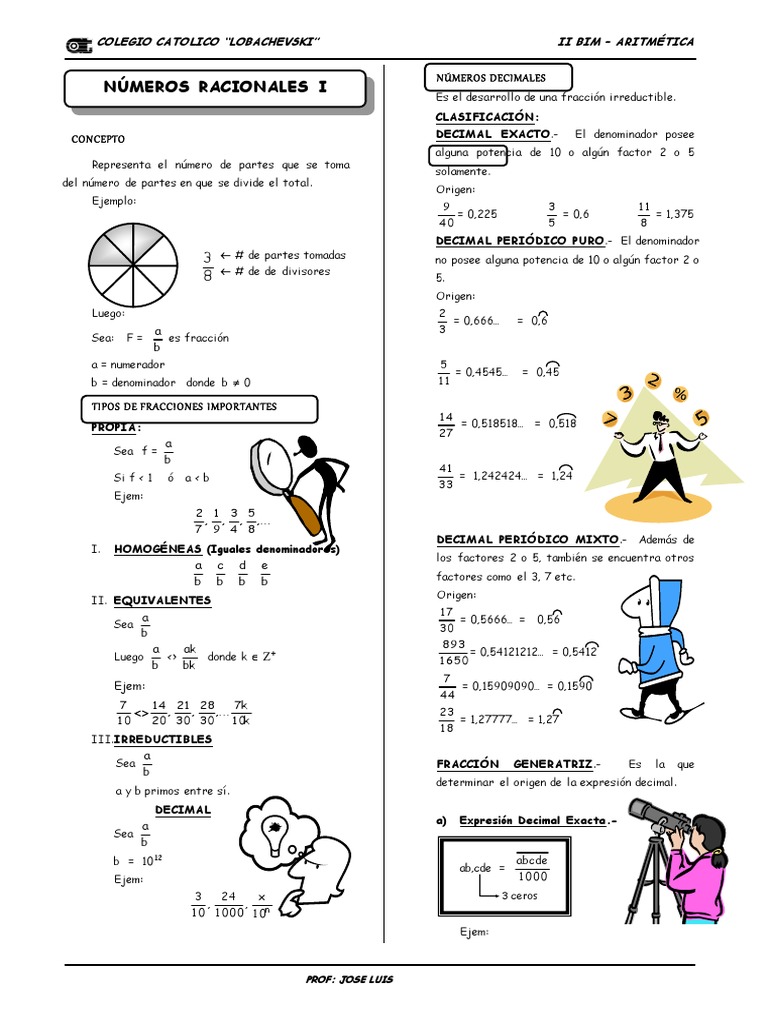4to. Año - ARIT - Guia 3 - Números Racionales I PDF | PDF | Fracción (Matemáticas) | Notación