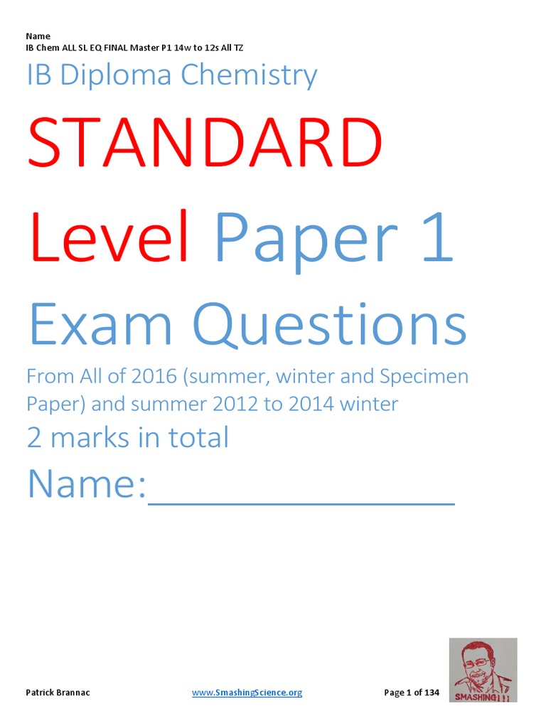 Standard Level: IB Diploma Chemistry | PDF | Astronomy | Evaluation