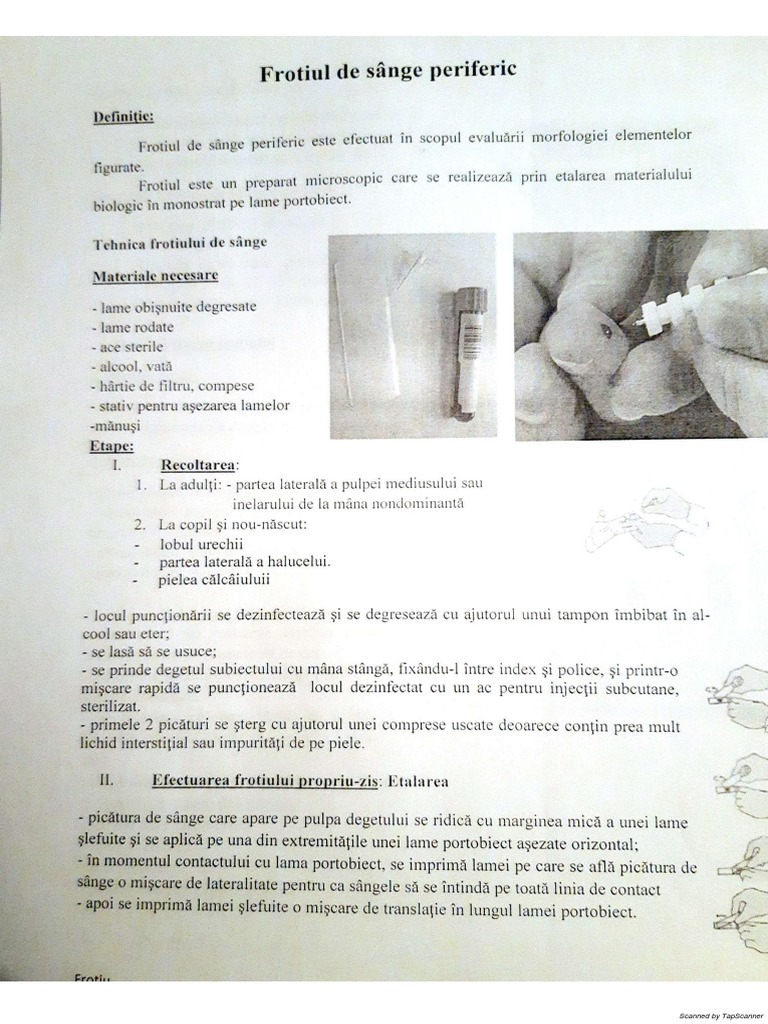 Frotiu de Sânge PDF | PDF