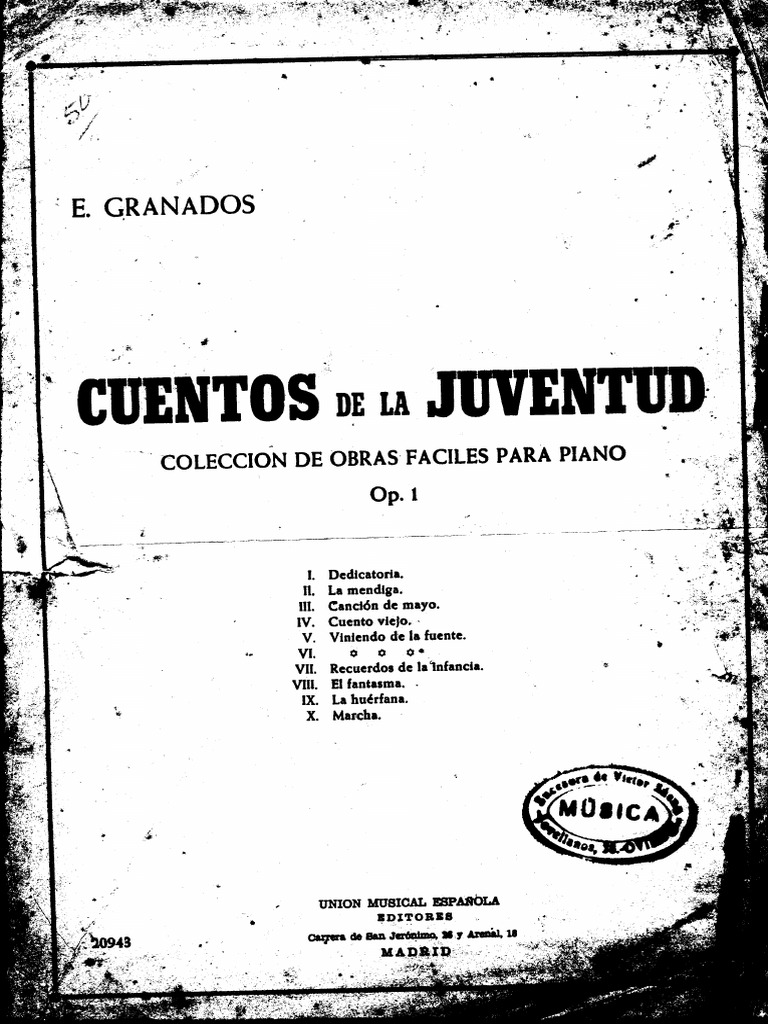 Granados - Cuentos de La Juventud Op 1 PDF | PDF