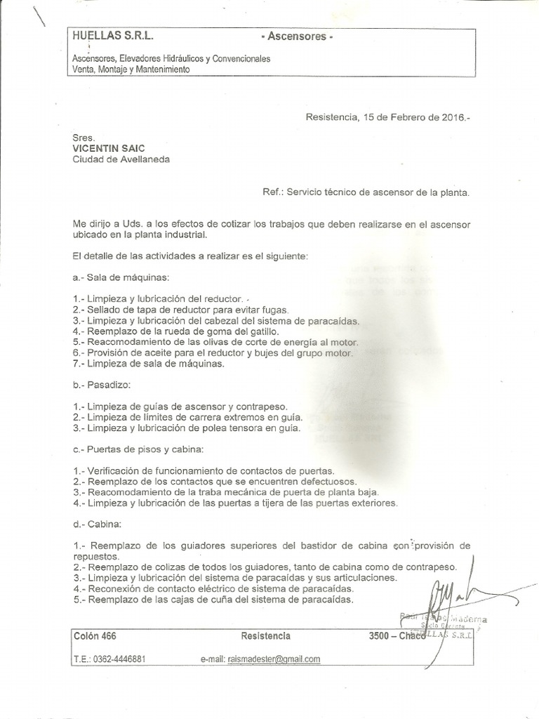 Ascensor Informe PDF | PDF