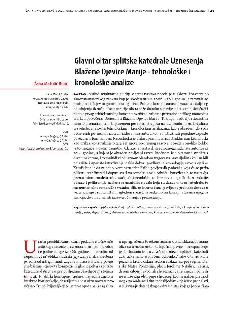 Glavni Oltar Splitske Katedrale PDF | PDF