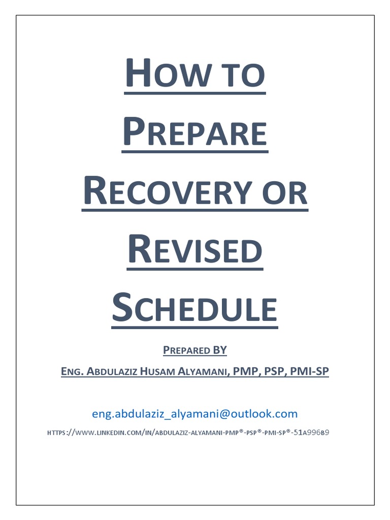 How To Prepare Recovery or Revised Schedule PDF | Download Free PDF ...
