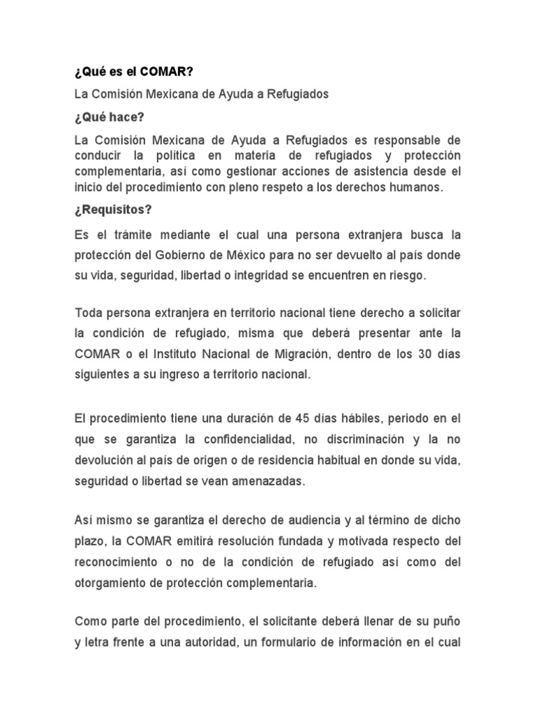 Que Es El COMAR | PDF
