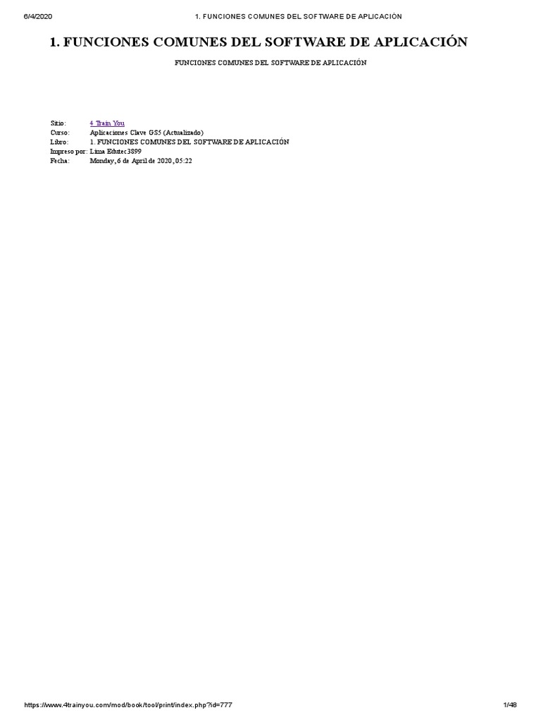 Funciones Comunes Del Software de Aplicación | PDF | Ventana ...