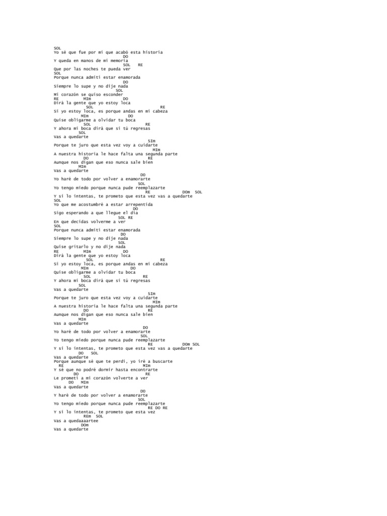 Vas A Quedarte | PDF