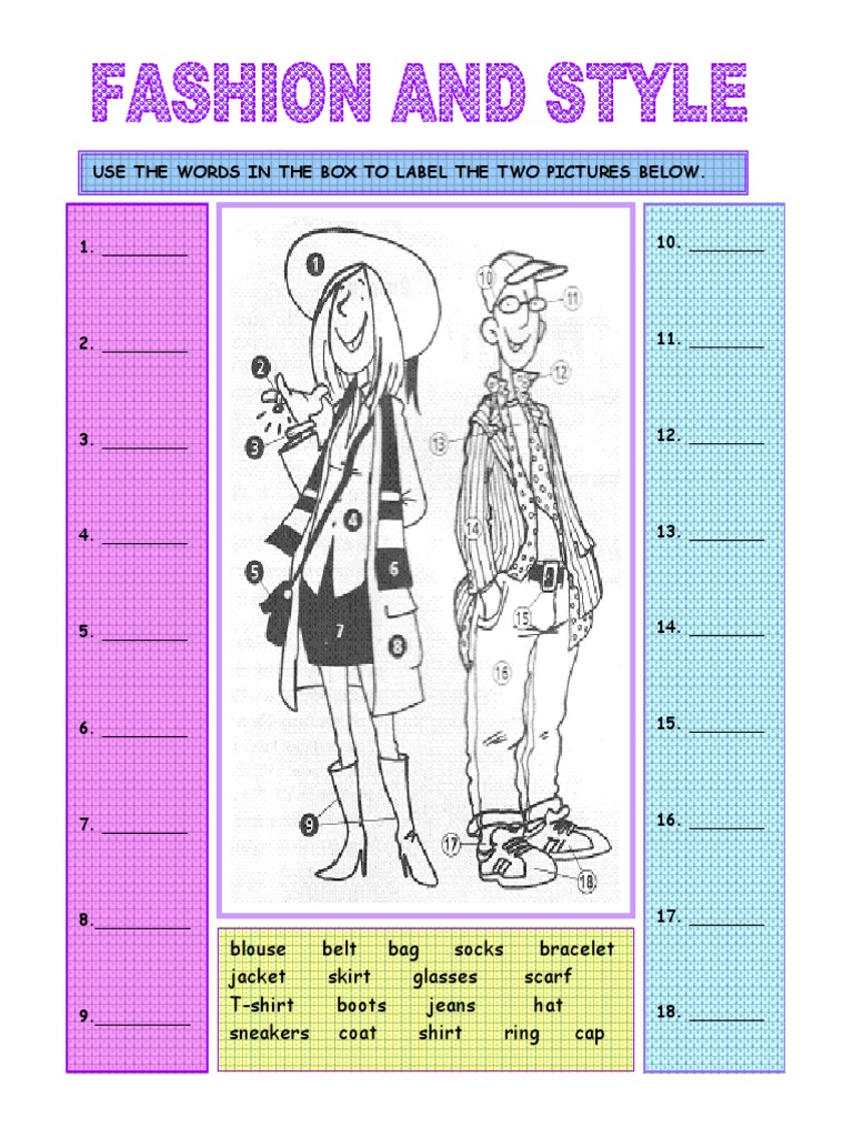 Labeling Clothing and Accessories: An Exercise Using Given Vocabulary ...