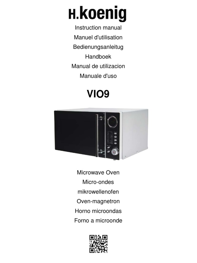 Instruction Manual for Microwave Oven Model VIO9: Safety Instructions, Specifications ...