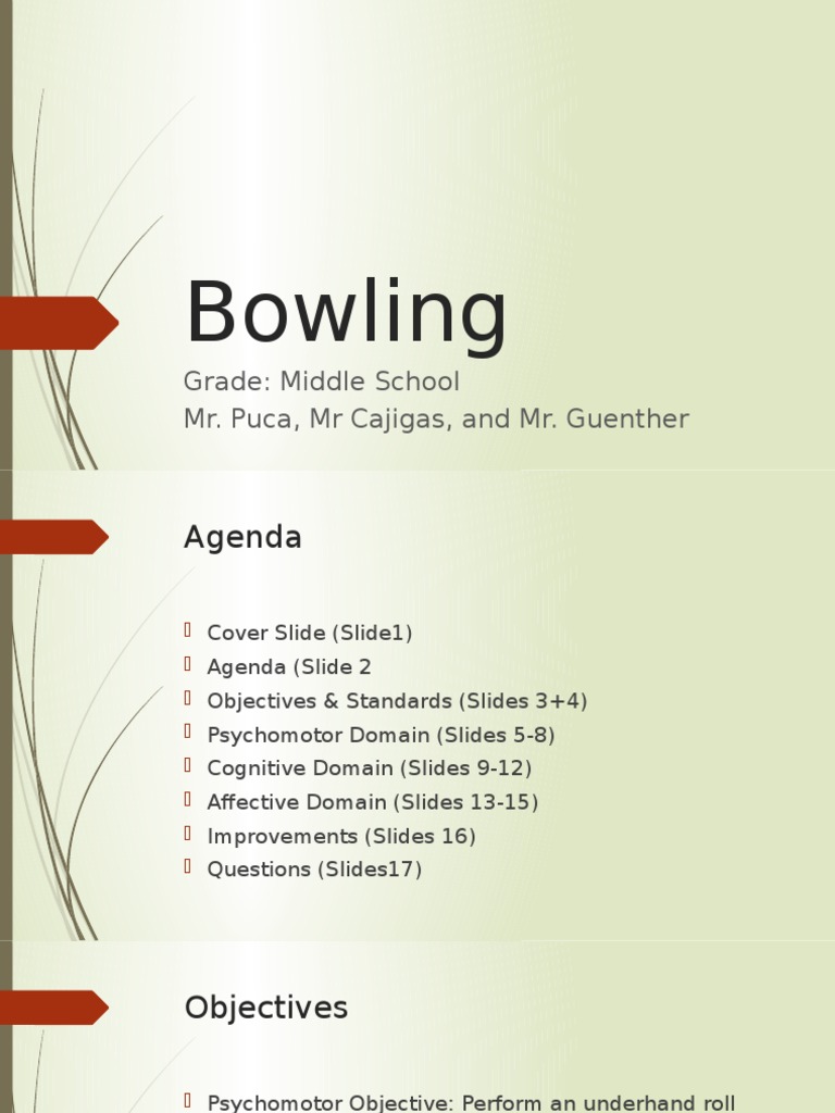 Bowling Presentation | PDF | Rubric (Academic) | Neuropsychological ...