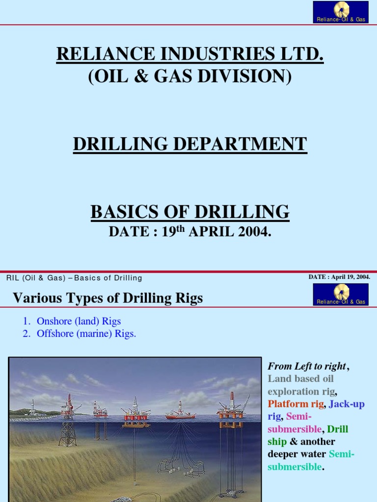 Reliance Drilling PDF | PDF | Casing (Borehole) | Drilling Rig