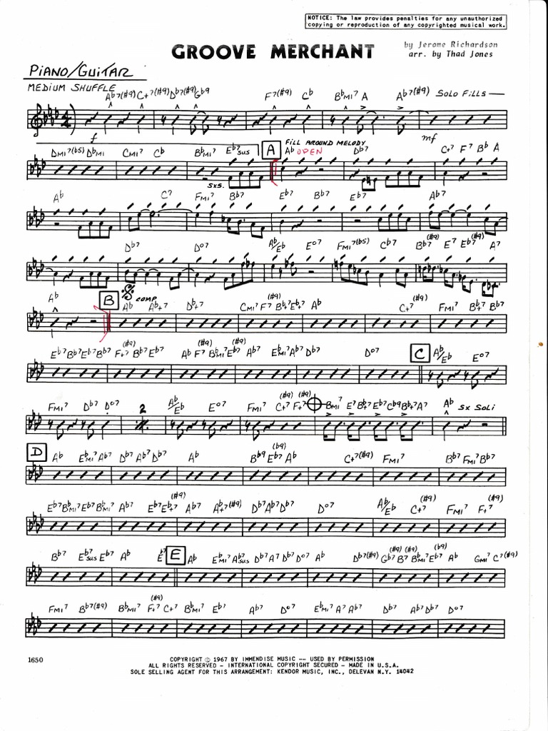 Groove Merchant Pno - Gui Thad Jones | PDF