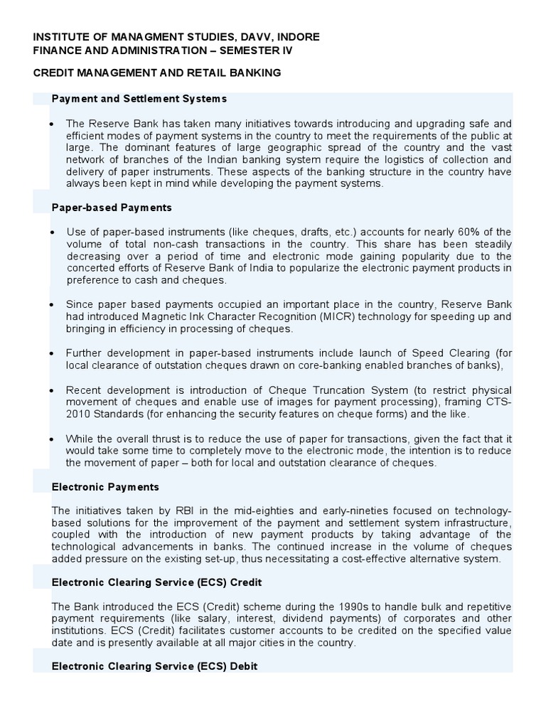 Payment and Settlement System | PDF | Payment System | Clearing (Finance)