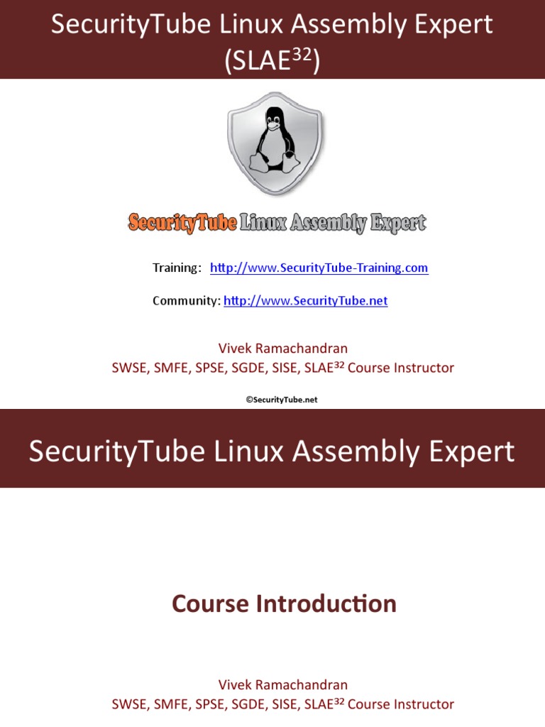 SLAE Student Slides PDF | PDF | X86 Architecture | Computer Programming
