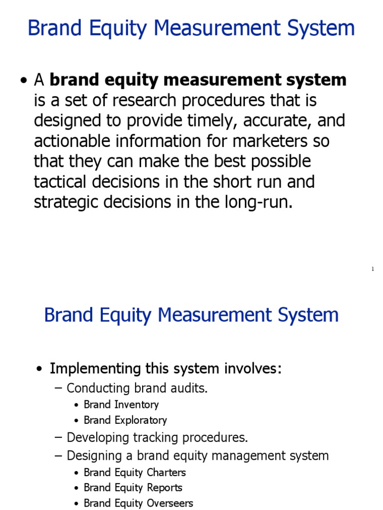 Brand Equity Measurement System | PDF | Economics | Brand