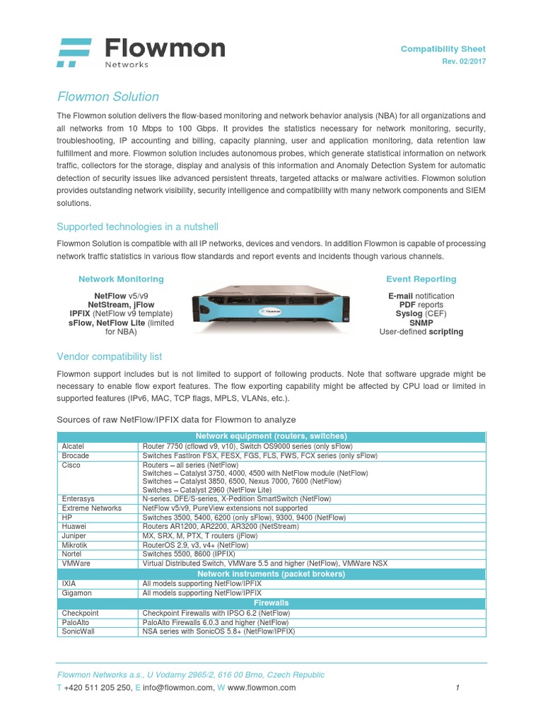 Flowmon Solution: Supported Technologies in A Nutshell | PDF ...