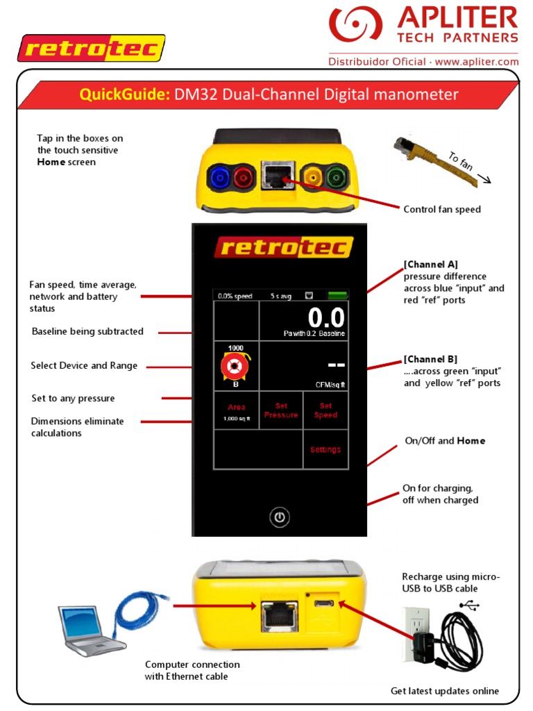 DM32 Dual-Channel Manometer Guide | PDF | Usb | Ip Address