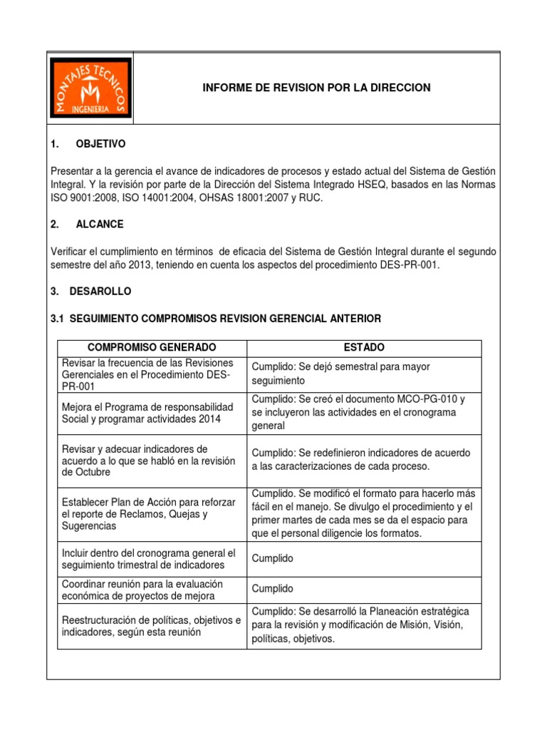 Modelo INFORME Gerencial PDF | PDF | Planificación | Auditoría