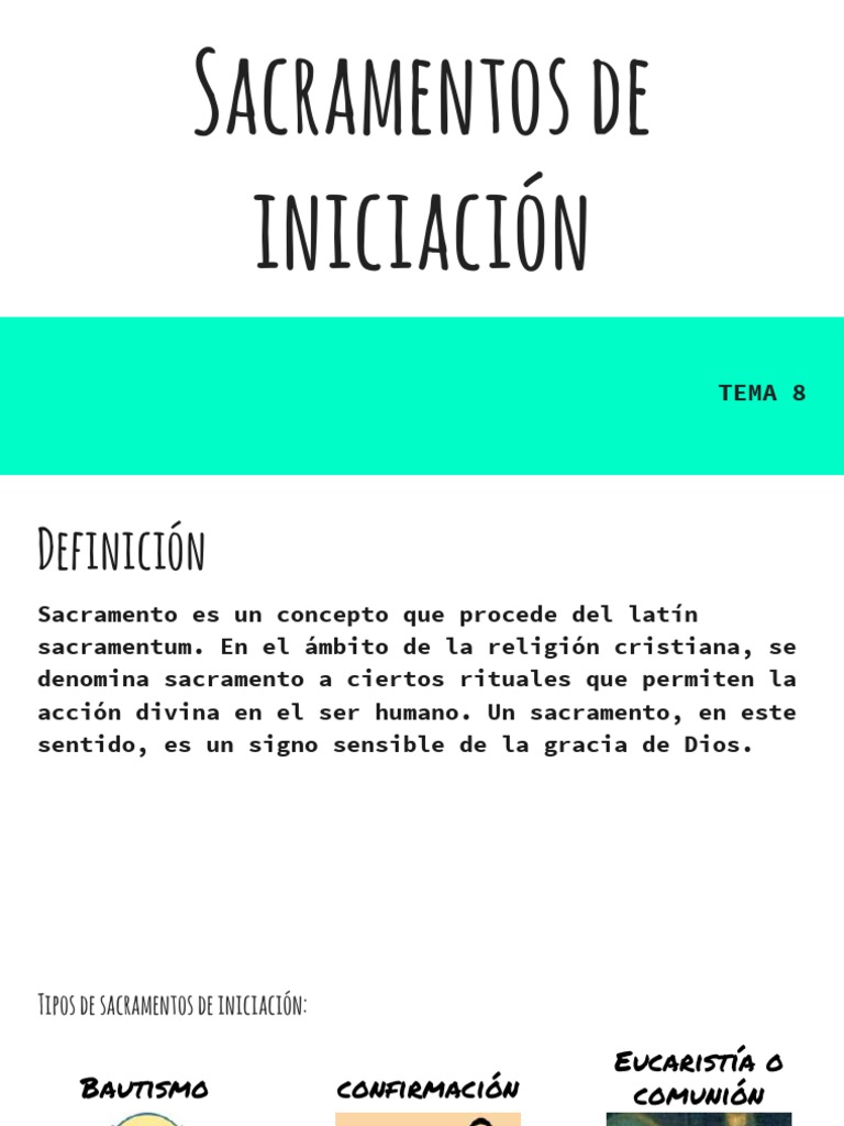 Sacramentos de Iniciación Cristiana | PDF | Bautismo | Confirmación