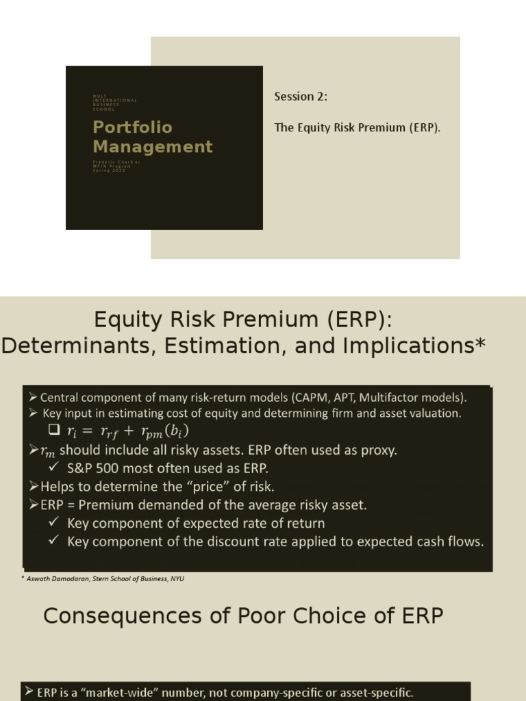 Session 2 - The Equity Risk Premium | Download Free PDF | Capital Asset ...