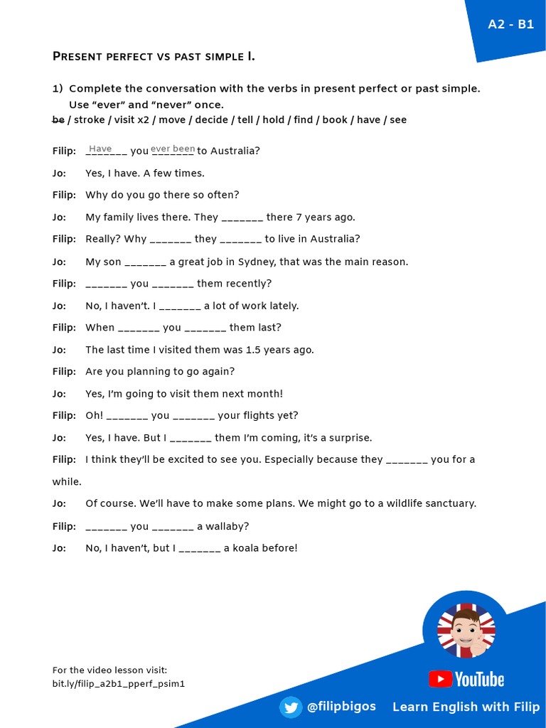 Present Perfect Vs Past Simple I | PDF | Linguistic Morphology | Syntax