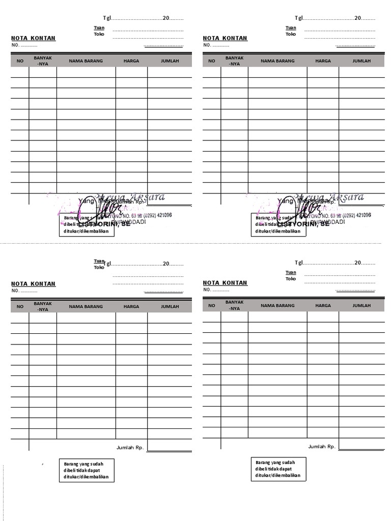 Nota Kosong Word New | PDF