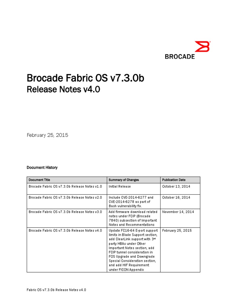 HPE - c04588381 - Brocade Fabric OS v7.3.0b Release Notes v4.0 | PDF ...