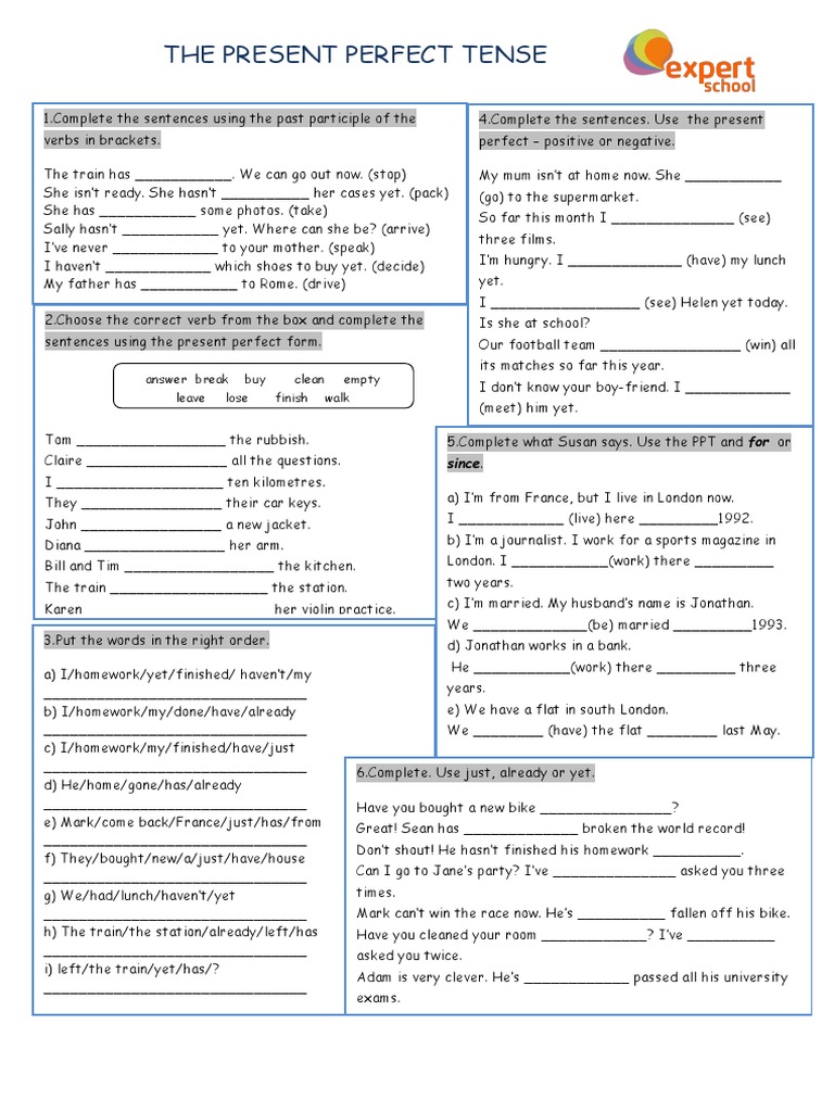 Present Perfect PDF | PDF | Verb | Language Mechanics