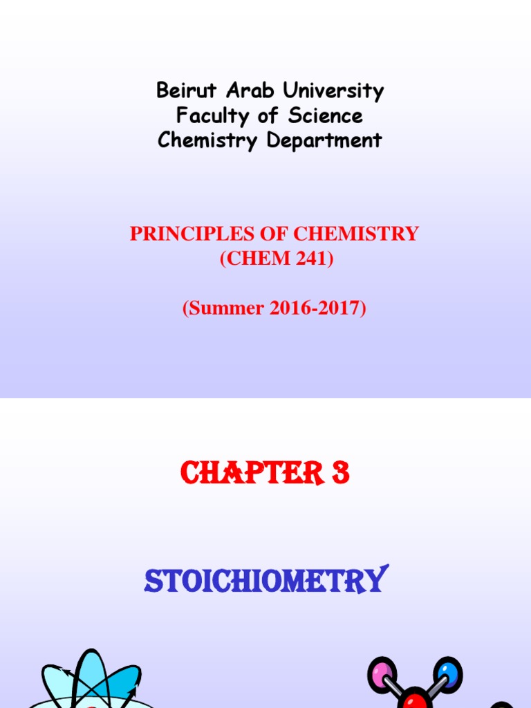 Chapter 3 Stoichiometry PDF | PDF | Mole (Unit) | Atomic Mass Unit