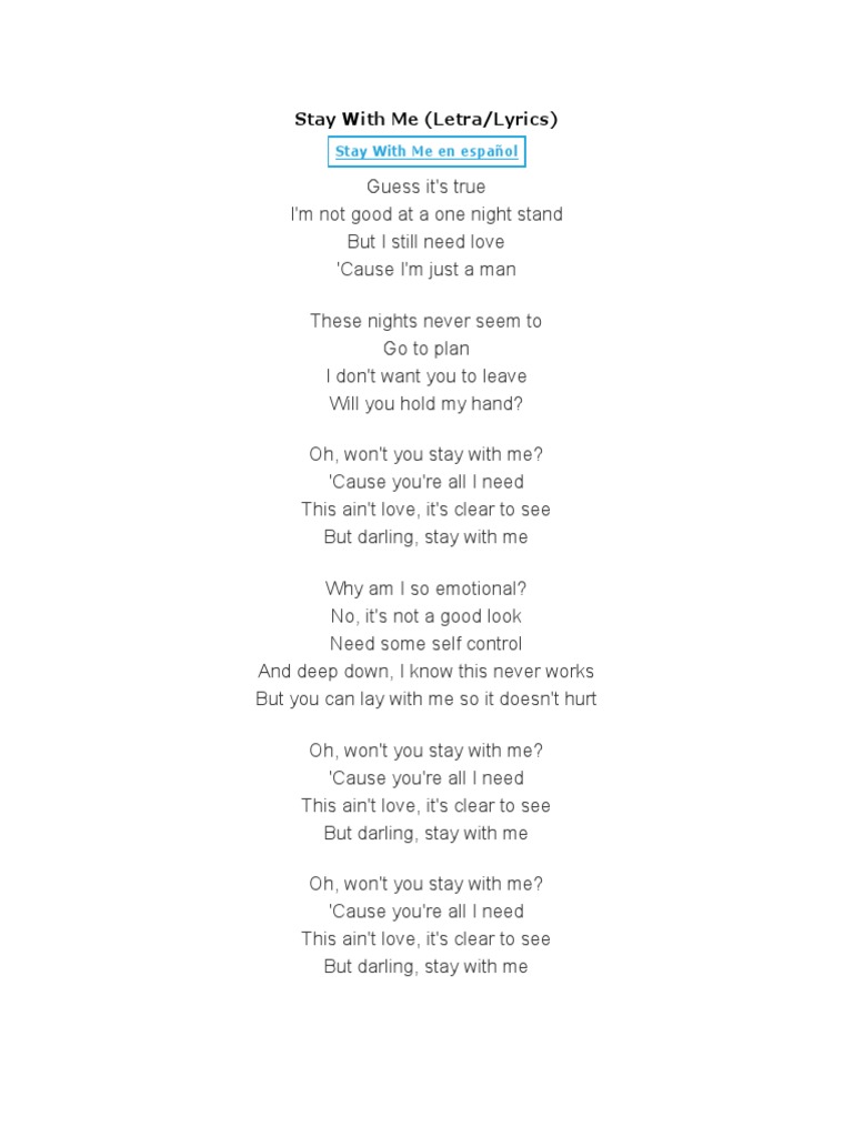 Stay With Me Lyrics