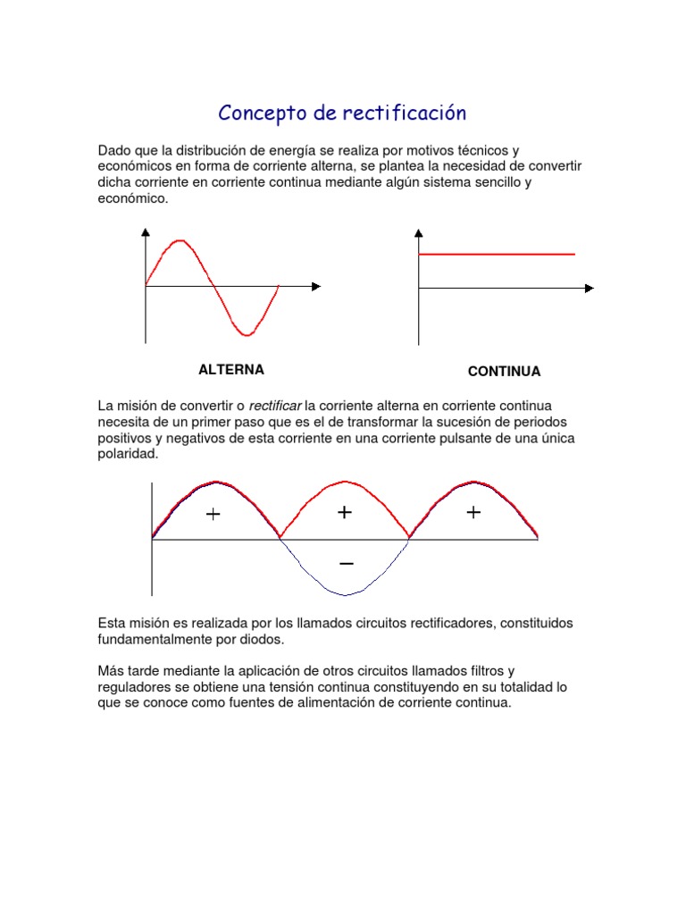 Concepto de Rectificación | PDF | Rectificador | Corriente eléctrica