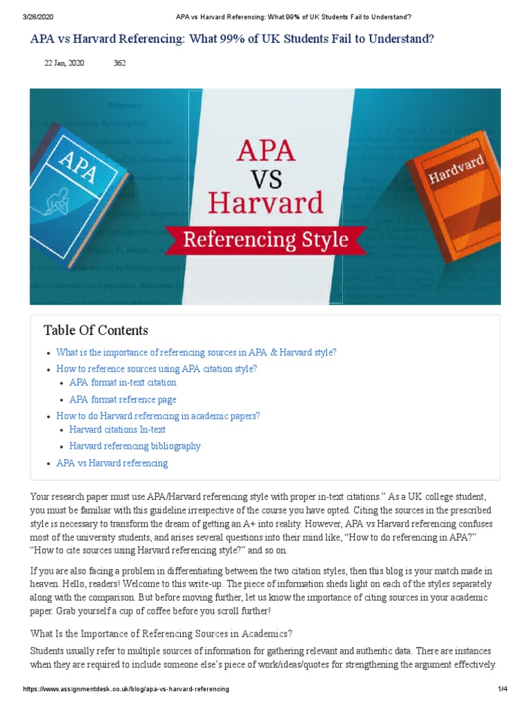 APA Vs Harvard Referencing - PDF | PDF | Citation | Apa Style