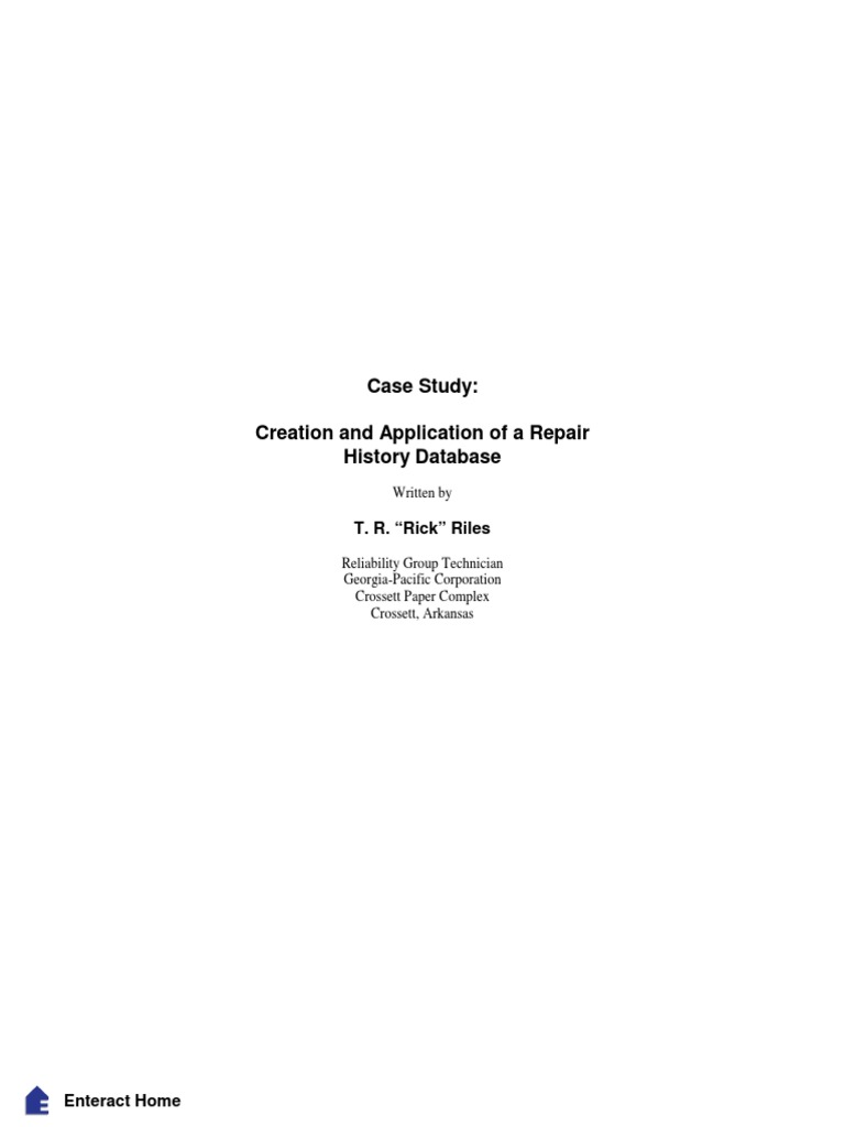 Case Study: Creation and Application of A Repair History Database | PDF | Reliability ...