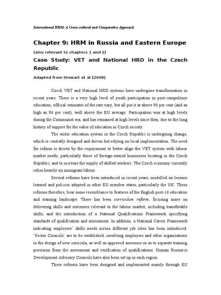 Case Study - VET and National HRD in The Czech Republic | PDF | Vocational Education | European ...