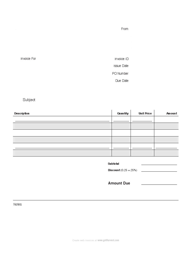 Subject: Description Quantity Unit Price Amount | PDF