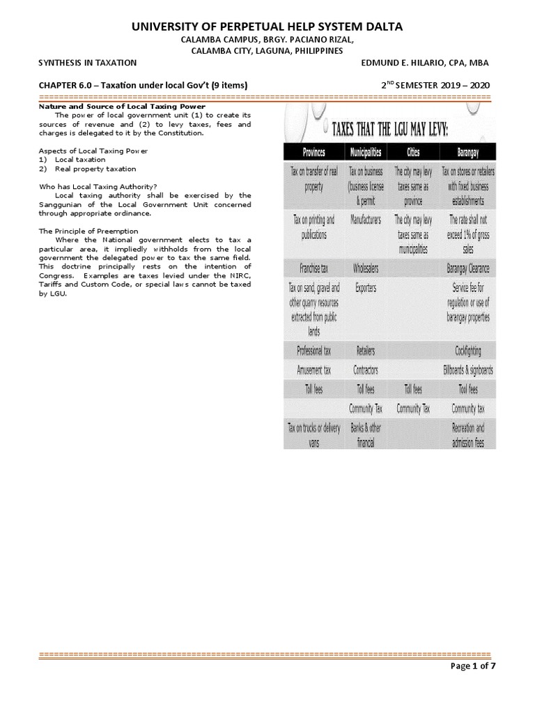 Local Government Taxation Overview | PDF | Property Tax | Tax Exemption
