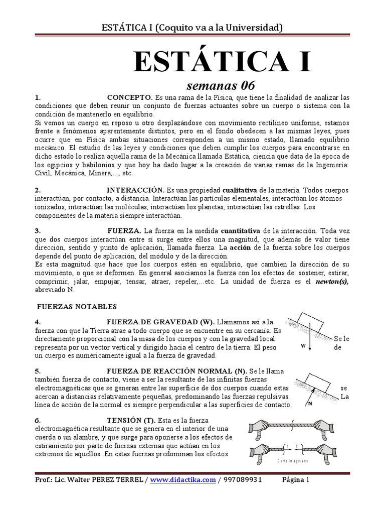 Estatica 1 | PDF | Fricción | Fuerza