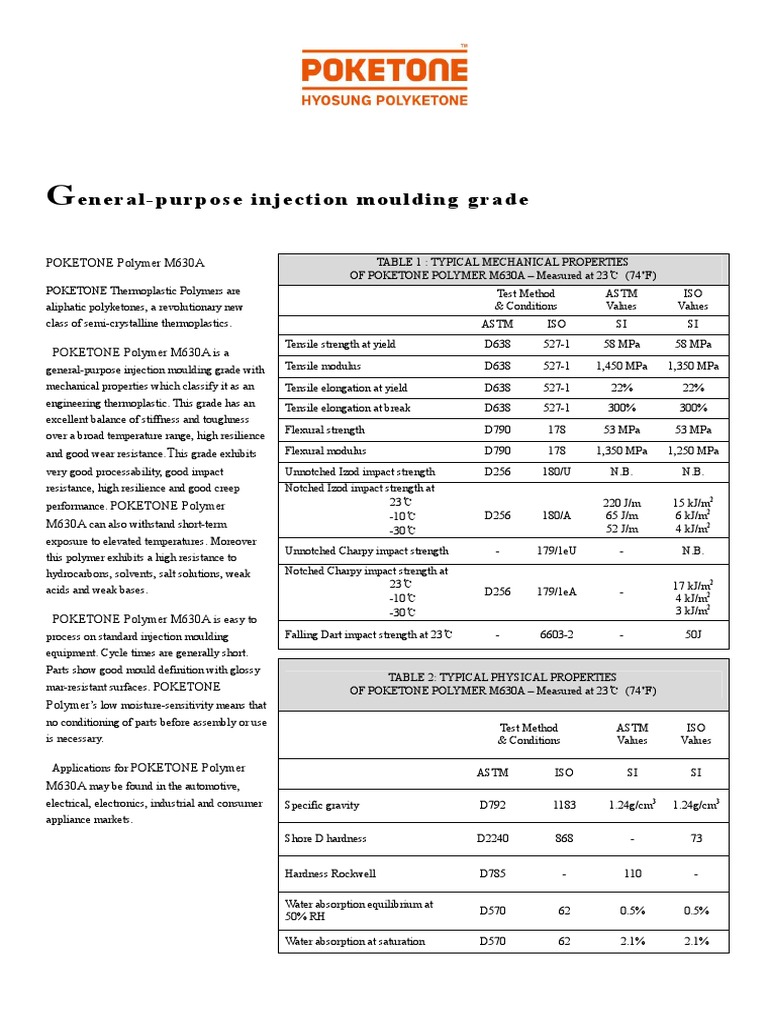 Datasheet - Polyketone | PDF | Strength Of Materials | Polymers